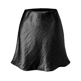 KoJooin Skirt 'Satin-Minirock f&uuml;r Damen, elastischer Bund, A-Linie, Seiden-Minirock f&uuml;r Damen' female size 36 Black