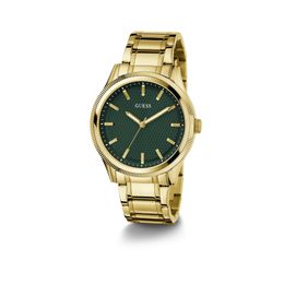 Guess Uhr 'Dex' Herren Gr&ouml;&szlig;e One Size gold / dunkelgr&uuml;n