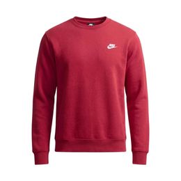 Nike Sportswear Sweatshirt 'CLUB' Herren Gr&ouml;&szlig;e M rot / wei&szlig;