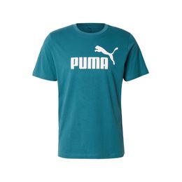 Puma T-Shirt 'Ess No. 1' Herren Gr&ouml;&szlig;e L petrol / wei&szlig;