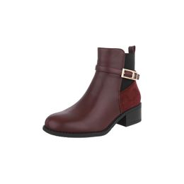 Ital-Design Stiefelette Damen Gr&ouml;&szlig;e 37 weinrot