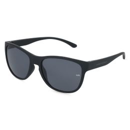 Under Armour UA SKYLAR 2 | Unisex-Sonnenbrille | Fassung: Vollrand, Quadratisch, Kunststoff, Schwarz Matt | Glasfarbe: Grau