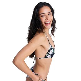 Roxy Bikinitop 'Essentials Tiki Tri' Damen Gr&ouml;&szlig;e 75 schwarz / wei&szlig;