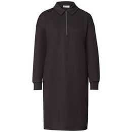 Street One Knielanges Sweatkleid mit Zipperdetail Damen Gr&ouml;&szlig;e 42 dunkelbraun Sommerkleid