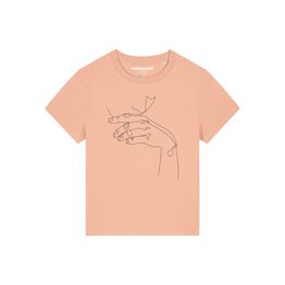 Watapparel T-Shirt ' Don't Hurt Yourself ' Damen Gr&ouml;&szlig;e M apricot / schwarz