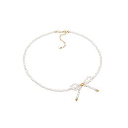 Elli Kette 'Schleife' Damen Gr&ouml;&szlig;e 32 gold / wei&szlig;
