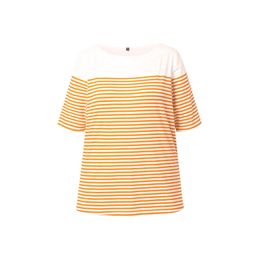 Ulla Popken T-Shirt Damen Gr&ouml;&szlig;e M/L orange / wei&szlig;