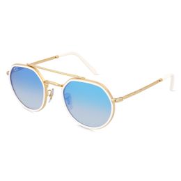 Ray-Ban RB3765 | Unisex-Sonnenbrille | Fassung: Vollrand, Quadratisch, Metall, Gold | Glasfarbe: Blau