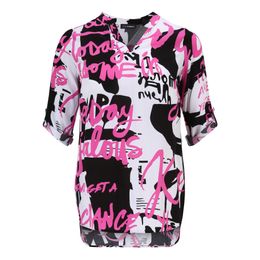 Doris Streich Bluse Damen Gr&ouml;&szlig;e 4XL hellpink / schwarz / wei&szlig;