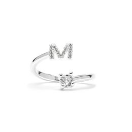 Luxenter Ring 'Alphabet M' Damen Gr&ouml;&szlig;e 50/60 silbergrau