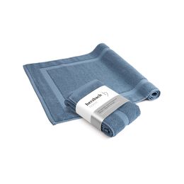 Herzbach Home Badvorleger 'Spa', im 2er Set, 50x80 cm, reine Baumwolle, 1000 gsm Herren Gr&ouml;&szlig;e 50x80 cm blau