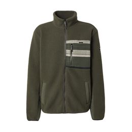 Iriedaily Fleece Jacket 'Wonderer Track' male size XL Ecru / Olive / Dark green