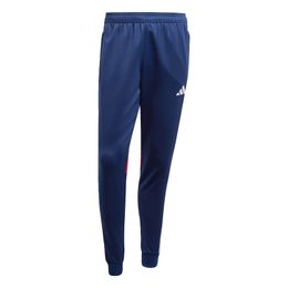 adidas Performance Workout Pants 'Tiro 25 Essentials' male size L Dark blue / Red / Off white