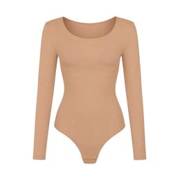 cfab Shapingbody 'Longsleeve Sculpting Bodysuit with String' Damen Gr&ouml;&szlig;e XS beige