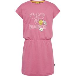 Hummel Kleid 'Maya' M&auml;dchen Gr&ouml;&szlig;e 104 gelb / hellpink / schwarz / wei&szlig;