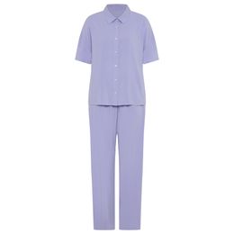 Lscn By Lascana Pyjama Damen Gr&ouml;&szlig;e XXS violettblau Sommerkleid