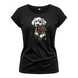 Makaya Shirt 'Labrador Rose' Damen Gr&ouml;&szlig;e XL schwarz