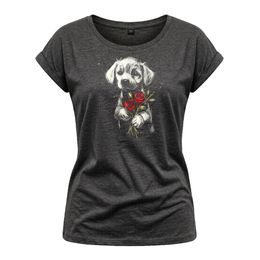 Makaya Shirt 'Labrador Rose' Damen Gr&ouml;&szlig;e 5XL grau