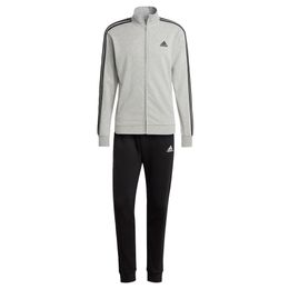 adidas Sportswear Trainingsanzug 'Basic 3-Stripes French Terry Track' Herren Gr&ouml;&szlig;e XL graumeliert / schwarz
