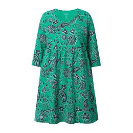 Ulla Popken Kleid Damen Gr&ouml;&szlig;e 42/44 hellblau / smaragd / schwarz Sommerkleid