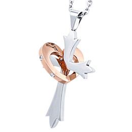 Firetti Halskette 'Kreuz & Herz' Damen Gr&ouml;&szlig;e One Size rosegold / silber
