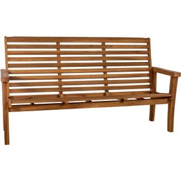 CLP Gartenbank wetterfest Teakholz Nicosia, Teakbank mit Liegefunktion, Holzbank mit Lehne robust und pflegeleicht, f&uuml;r Garten und Terrasse