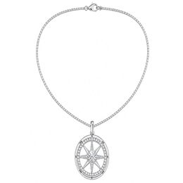 Rougemont Jewellery Kette 'Kompass Moissanit Halskette 925 Sterling Silber' Damen Gr&ouml;&szlig;e 45cm silber