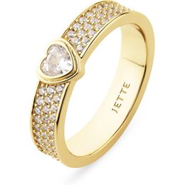 JETTE Ring Damen Gr&ouml;&szlig;e 57 gold / transparent