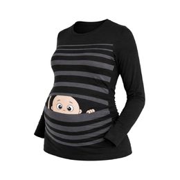 M.m.c. Umstand Shirt 'Guck Guck Umstandslangarmshirt' Damen Gr&ouml;&szlig;e M schwarz
