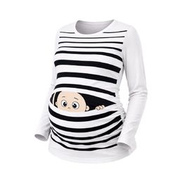 M.m.c. Umstand Shirt 'Guck Guck Umstandslangarmshirt' Damen Gr&ouml;&szlig;e S wei&szlig;