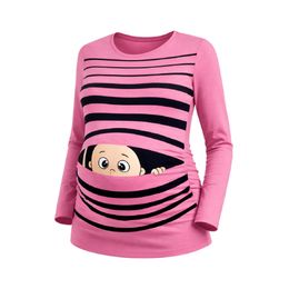M.m.c. Umstand Shirt 'Guck Guck Umstandslangarmshirt' Damen Gr&ouml;&szlig;e L pink