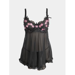 Organza Lingerie Neglig&eacute;e 'Babydoll' Damen Gr&ouml;&szlig;e 40 schwarz