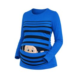 M.m.c. Umstand Shirt 'Guck Guck Umstandslangarmshirt' Damen Gr&ouml;&szlig;e XL dunkelblau