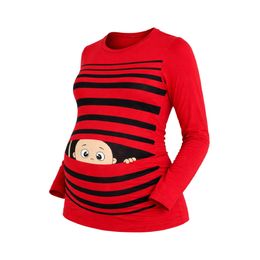 M.m.c. Umstand Shirt 'Guck Guck Umstandslangarmshirt' Damen Gr&ouml;&szlig;e S rot
