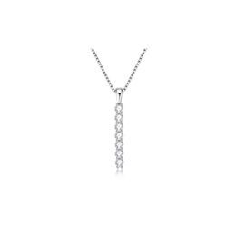 Rougemont Jewellery Kette 'Funkelnde Moissanit Diamant Halskette 45cm mit Echtheitszertifikat' Damen Gr&ouml;&szlig;e Onesize silber