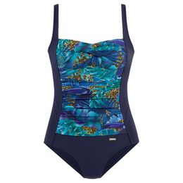 Lascana Badeanzug Damen Gr&ouml;&szlig;e S t&uuml;rkis / nachtblau / royalblau / cognac