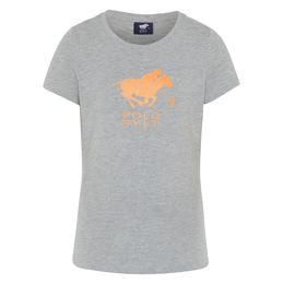 POLO SYLT T-Shirt M&auml;dchen Gr&ouml;&szlig;e 134/140 graumeliert / orange