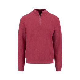 Fynch-Hatton Pullover 'Zip Troyer, structure berry' Herren Gr&ouml;&szlig;e XXXL rot