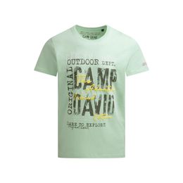 CAMP DAVID T-Shirt Rundhals mit Logo Prints Herren Gr&ouml;&szlig;e XXXL mint