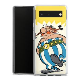 DeinDesign Google Pixel 6 Handy Silikon H&uuml;lle Case transparent Handyh&uuml;lle Obelix Vintage Official Licensed Product Silikon Case