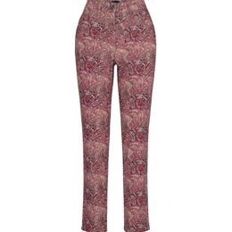 GOLDNER Pants 'Louisa' female size 19 Cream / Aubergine / Pink
