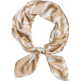 styleBREAKER Tuch 'Halstuch Zebra Muster Satin Optik' Damen Gr&ouml;&szlig;e One Size hellbraun