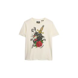 Superdry & Co T-Shirt 'Neo Trad' Damen Gr&ouml;&szlig;e L gelb / rot / schwarz / wollwei&szlig;