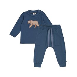 M&uuml;sli Set: Shirt und Hose Jungen Gr&ouml;&szlig;e 74 beige / dunkelblau