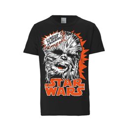 logoshirt T-Shirt 'Star Wars - Chewbacca' Damen Gr&ouml;&szlig;e XS rot / schwarz / wei&szlig;