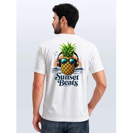Neverless Shirt 'Sunset Beats' Herren Gr&ouml;&szlig;e L wei&szlig;