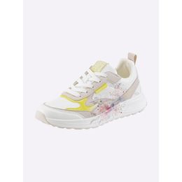 Waldl&auml;ufer Waldl&auml;ufer Damen Sneaker mit floralem Print, von Waldl&auml;ufer, wei&szlig;, Gr&ouml;&szlig;e 7,5