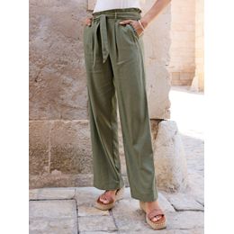 WITT Damen Schlupfhose mit Bindeg&uuml;rtel, khaki, Gr&ouml;&szlig;e 20