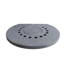 ADURO Topplatte halbrund 44,7 x 49 x 3 cm Speckstein grau