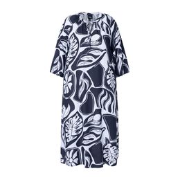 Ulla Popken Kleid Damen Gr&ouml;&szlig;e 62/64 marine / wei&szlig; Sommerkleid